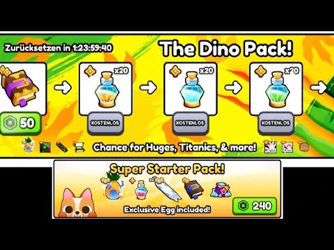 Pet Simulator 99 buying the Super Starter Pack and the Dino Forever ...