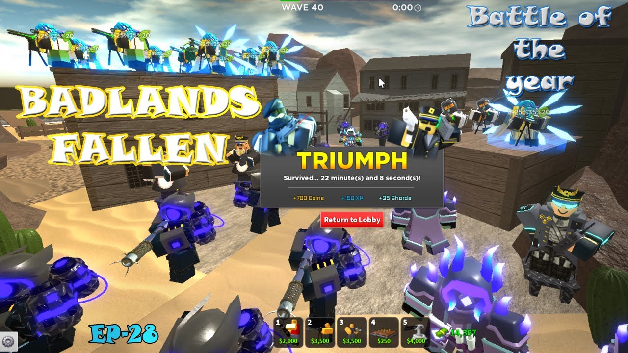 Badlands win Fallen Mode | Tower Defense Simulator | Episode 28 | Ninja ...