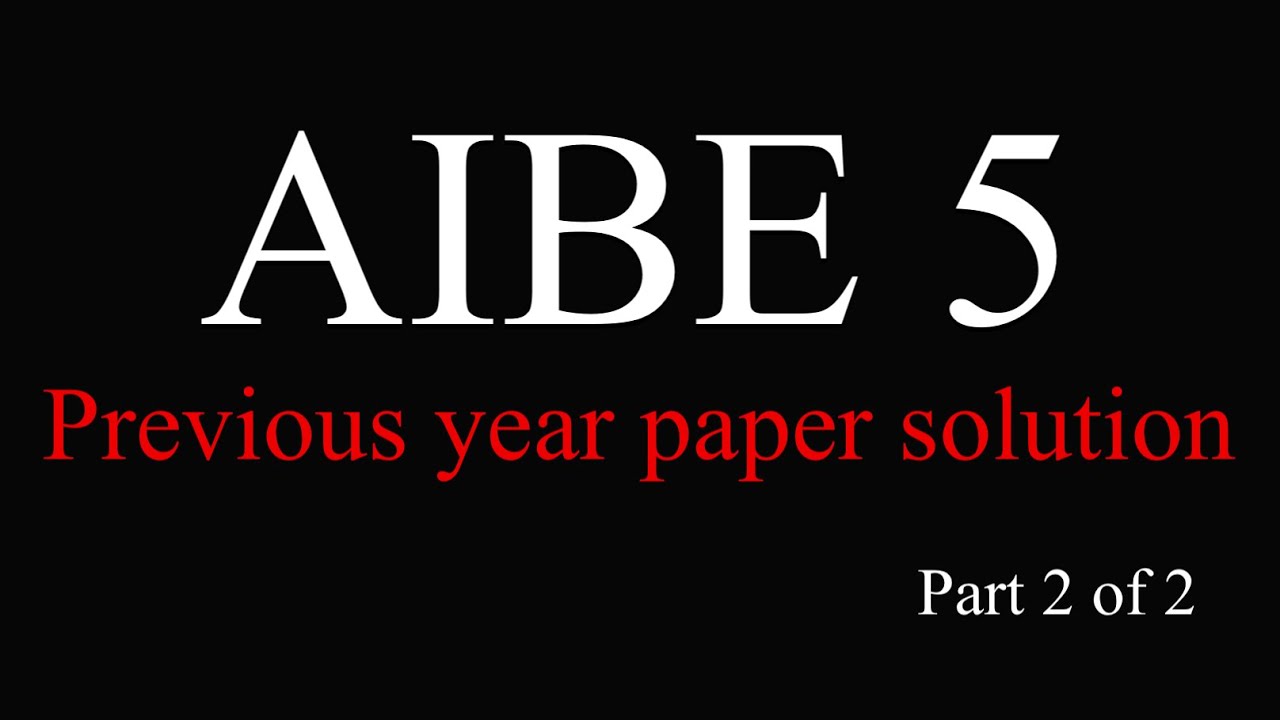 AIBE 5 Question Paper Solution || All India Bar Examination || previous ...