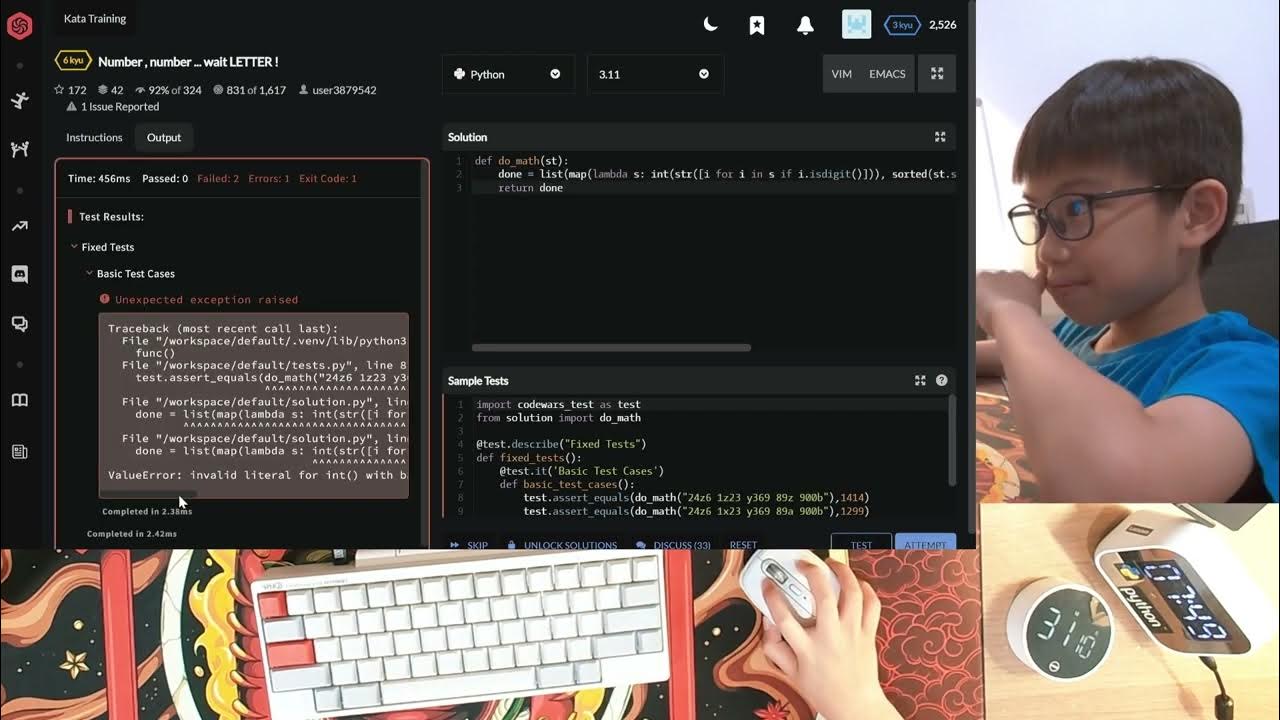 Codewars | Python | HHKB keyboard | 40 min real time | no talking | EP ...