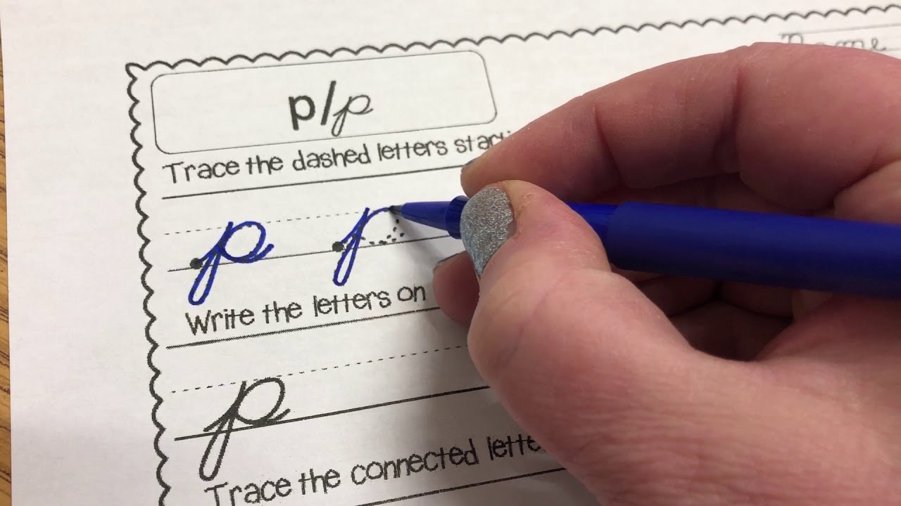Cursive lowercase p (page 21) - YouTube