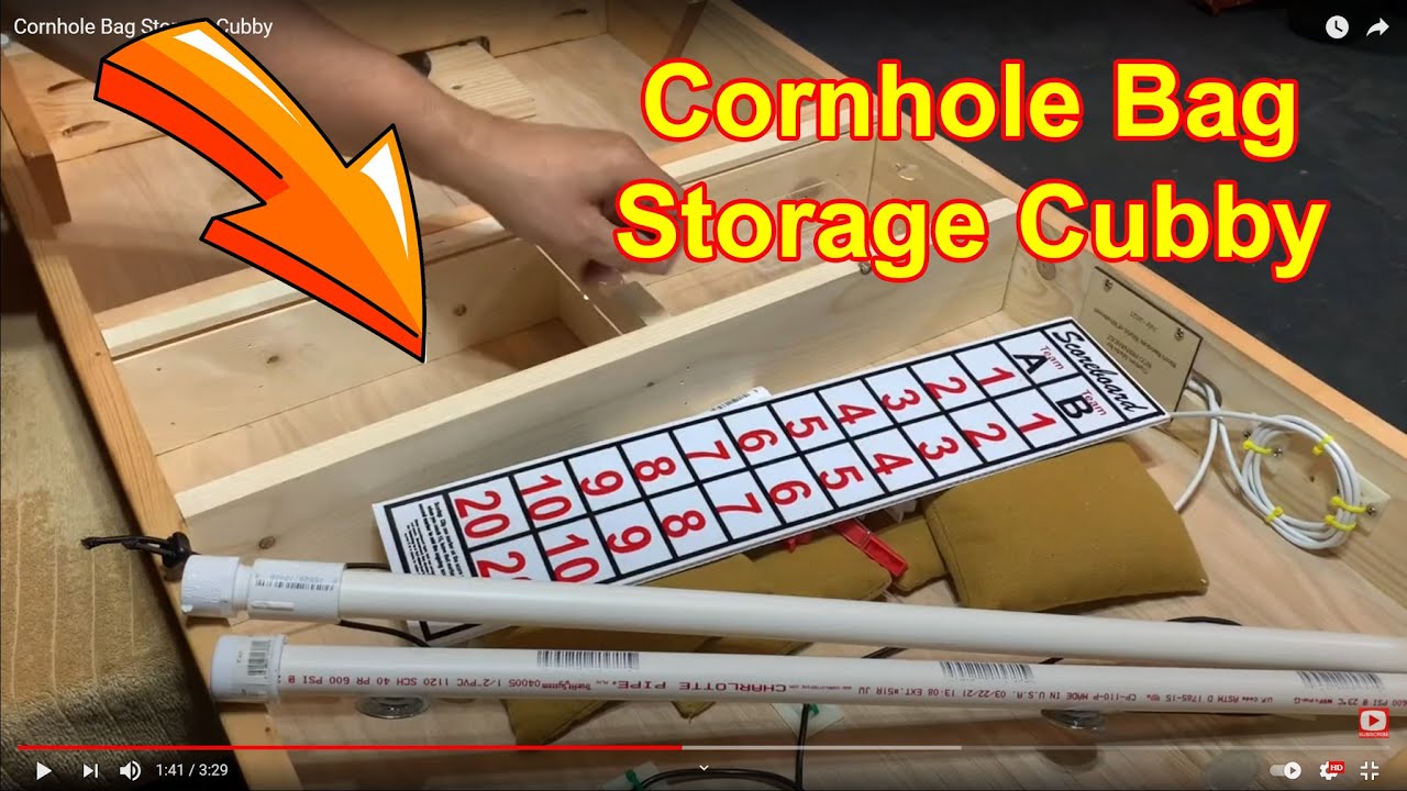 Cornhole Bag Storage Cubby - YouTube