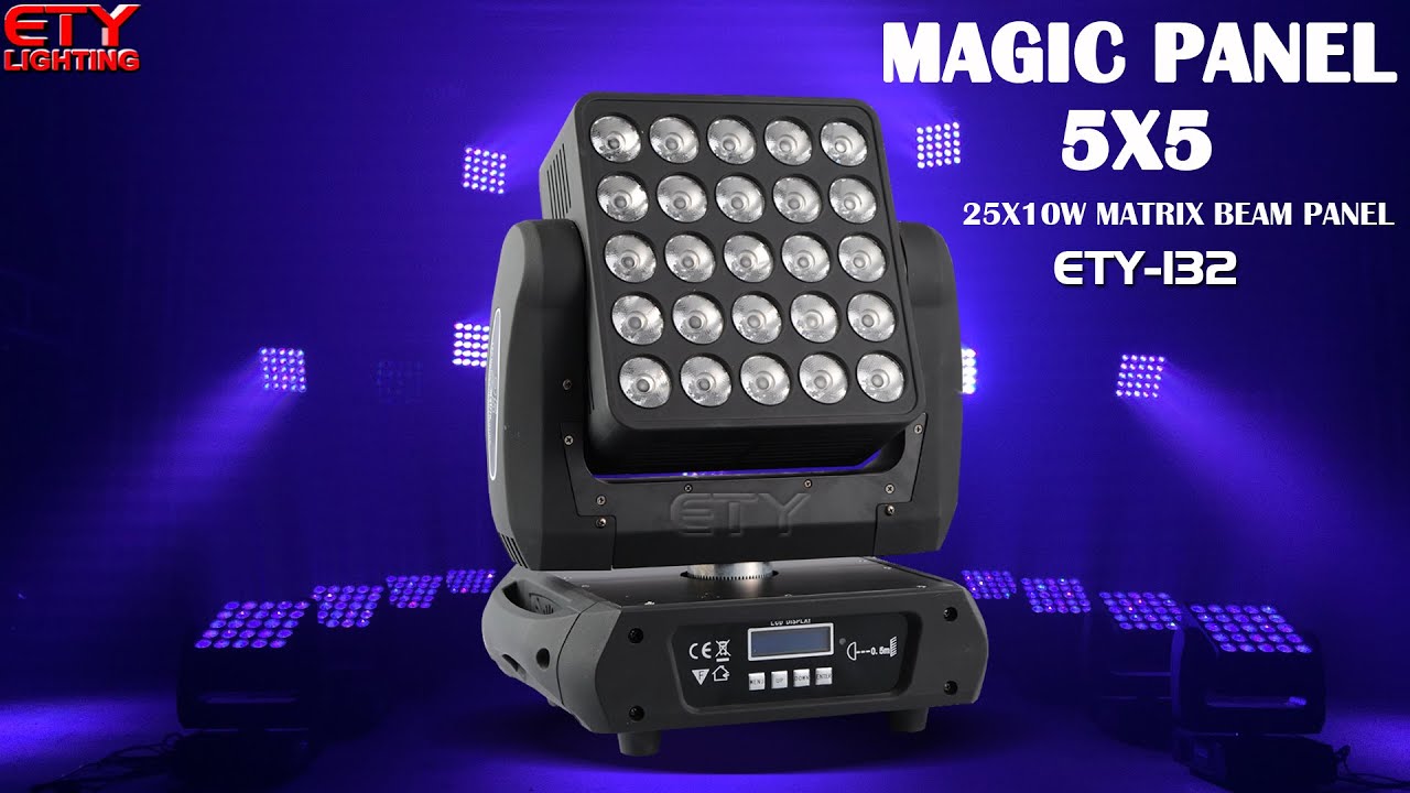 ETY-132 5X5 Magic Panel Moving Head Light - YouTube