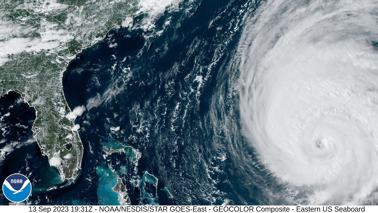 2023 Lee - 1 Kilometer Resolution GeoColor Satellite Imagery Animation ...