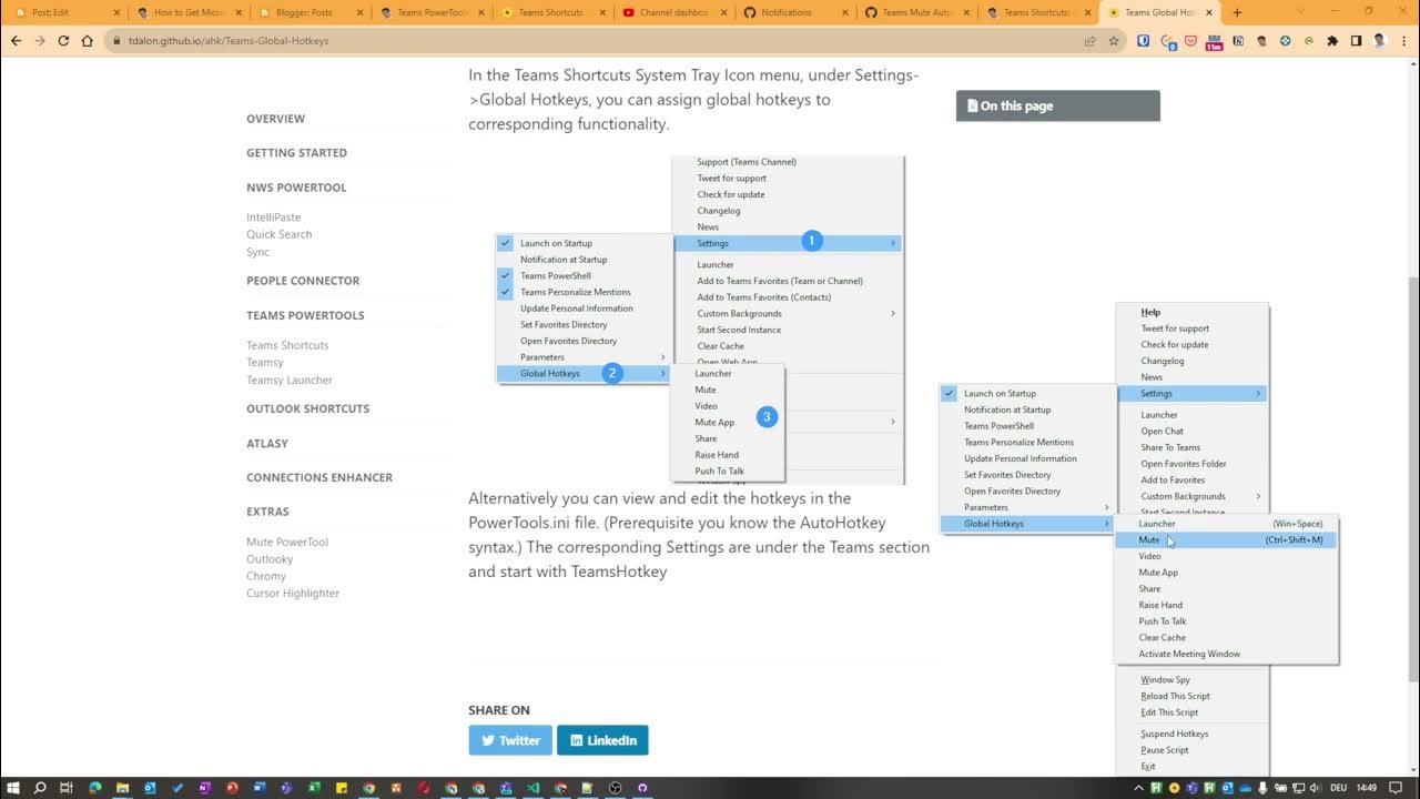 Teams Shortcuts Global Hotkeys - YouTube
