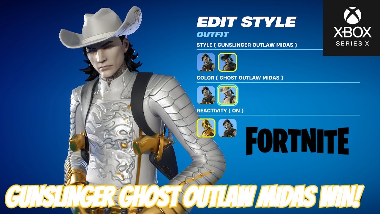 FORTNITE GUNSLINGER GHOST OUTLAW MIDAS WIN! XBOX CHAPTER 6 SEASON 2 ...