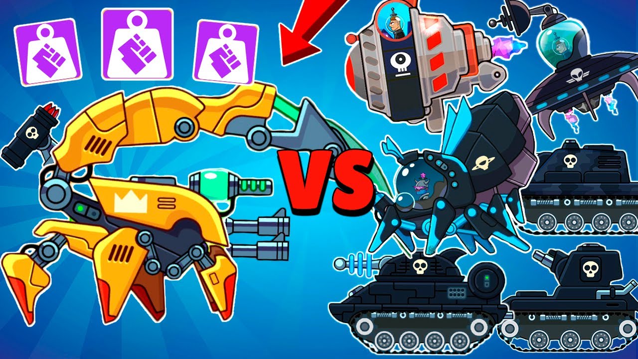 LEGENDARY TANK SCORPION and Booster HEAVY FISTS VS ALL BOSSES in Hills ...