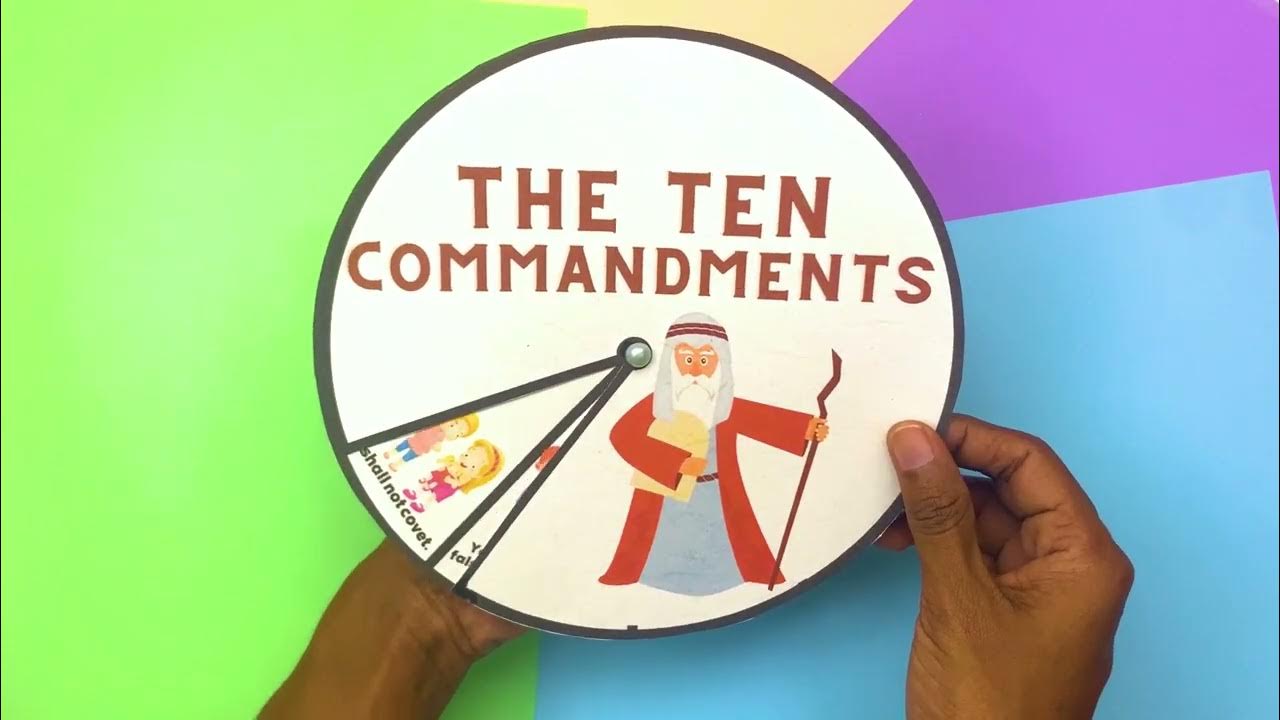, The ten commandments, spinner wheel, Sunday school craft, bible ...