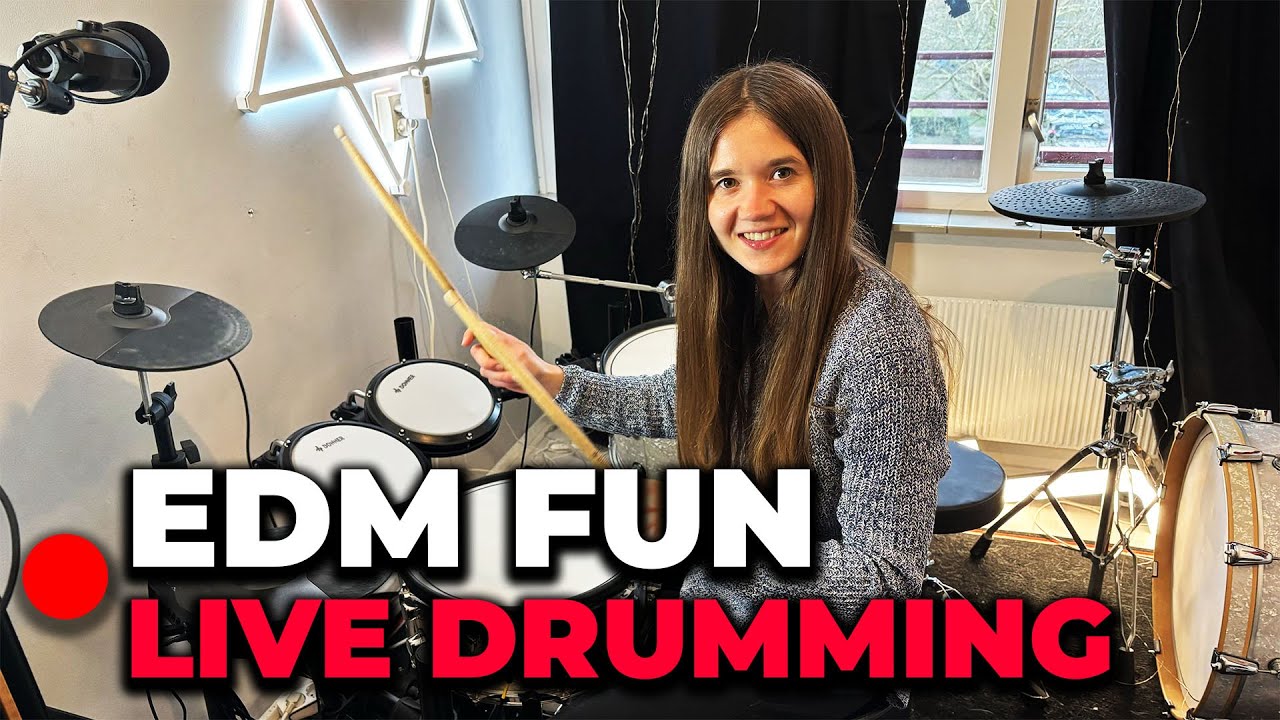 DRUM FUN STREAM - Drum Covers LIVE to EDM Songs + Drum Challenges - YouTube