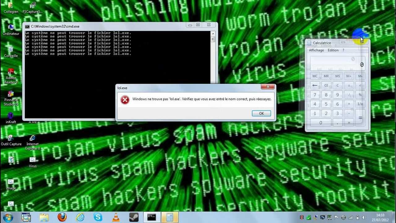 Comment créer un Virus inoffensif (Message erreur avec la calculatrice ...