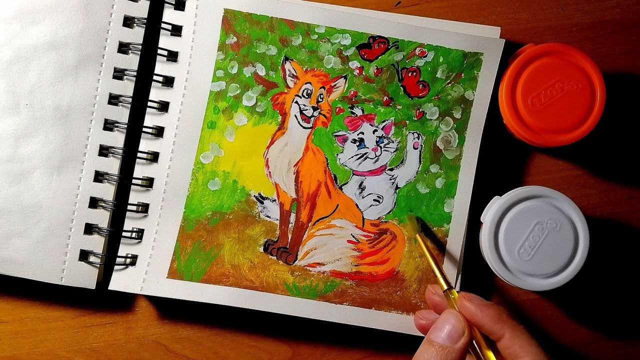 Disney cartoon characters/Todd 🦊(The Fox and the Hunting Dog) and Marie ...