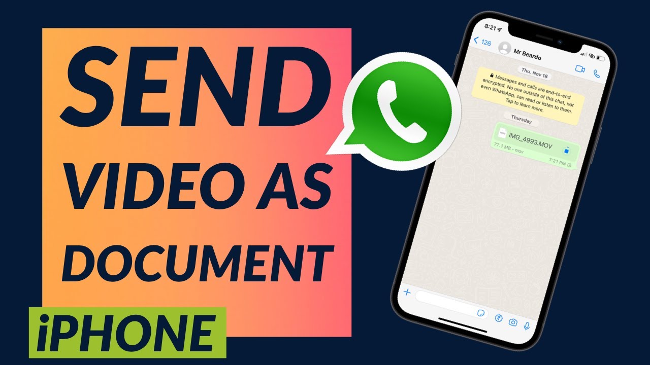 How To Share Videos as Document on WhatsApp in iPhone I Send High ...