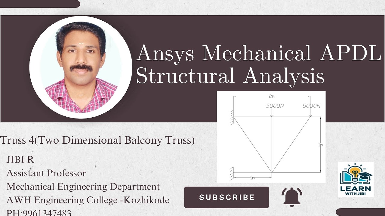 Two Dimensional Balcony Truss -Ansys Mechanical APDL - YouTube