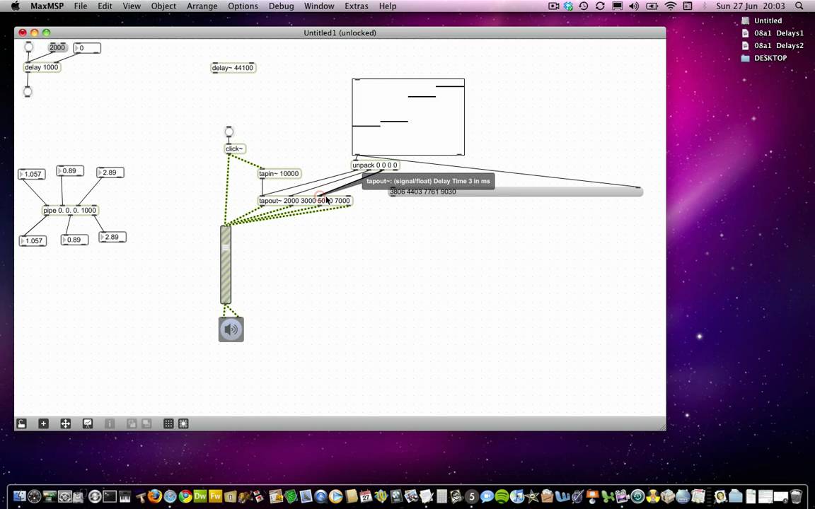 Max MSP Tutorial 08a3: Delay Lines 3 - YouTube
