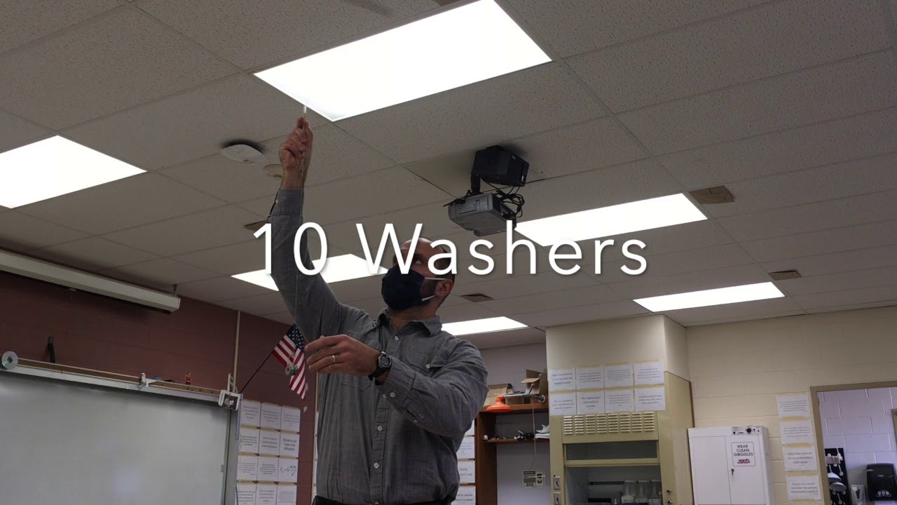 Centripetal force - whirly-jig stopper, washers, string and glass tube ...