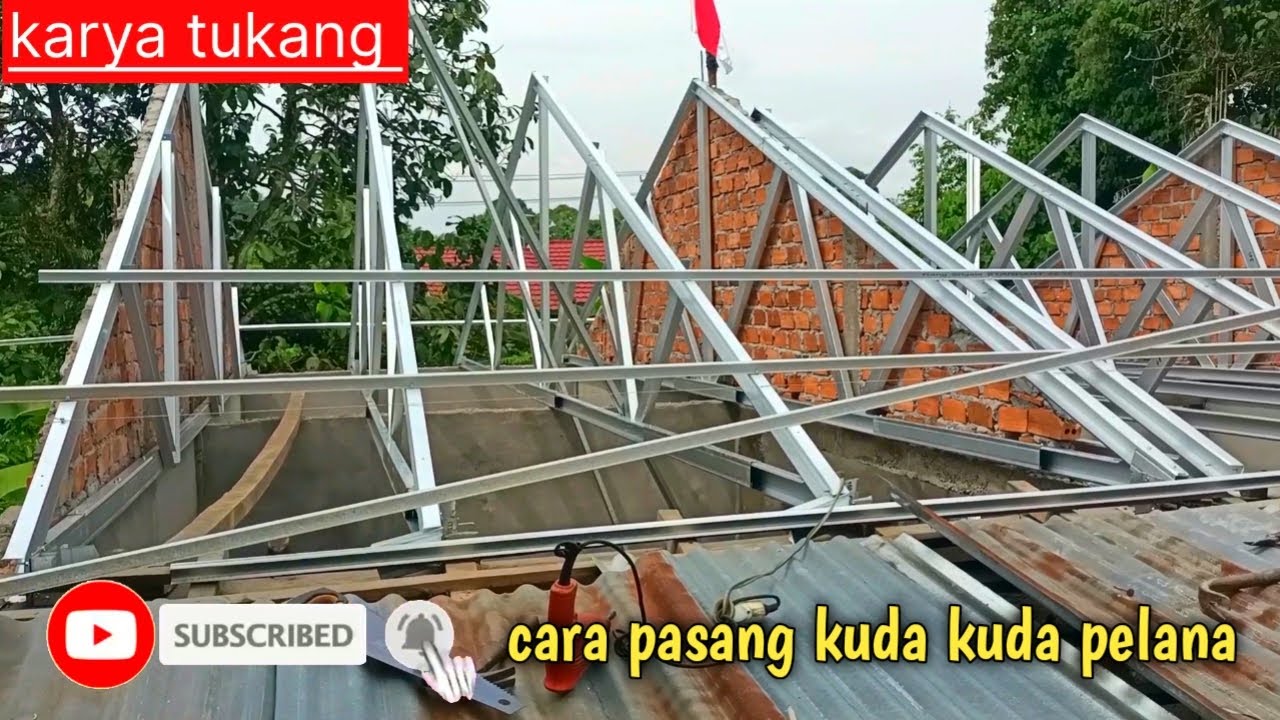 CARA MEMASANG KUDA KUDA RUMAH MODEL PELANA TINGKAT DARI BAJA RINGAN ...