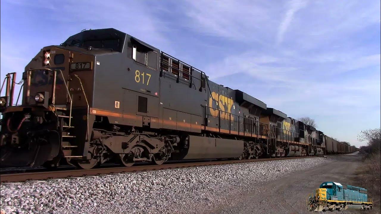 CSX 817 ES44AC-H Leads E301 at Florence, TN - YouTube