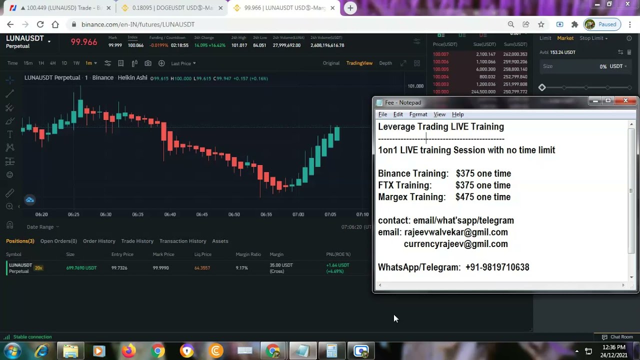 REAL TIME TRADE DATED 24TH DEC.21 | MAKE FULLTIME INCOME BY LEVERAGE ...
