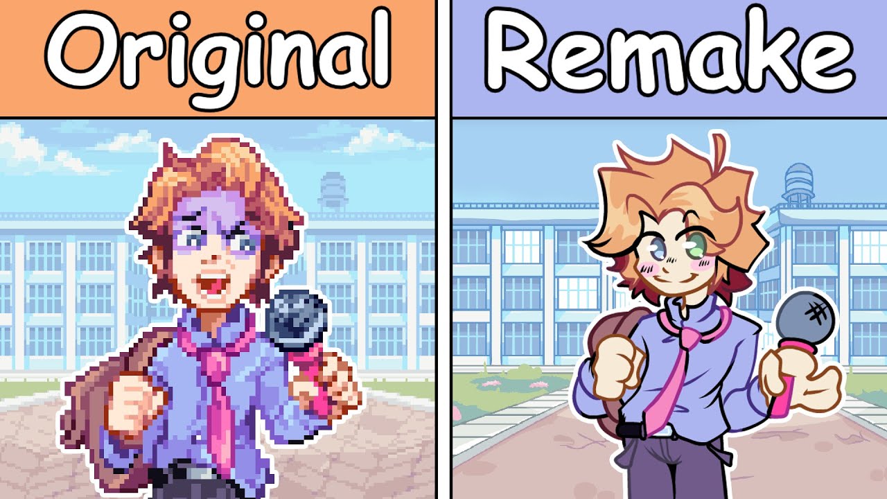 Senpai Original Vs Remake (Friday Night Funkin') - FNF - YouTube
