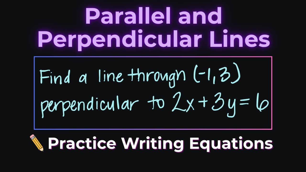 Writing Equations of Parallel and Perpendicular Lines | Point-slope and ...