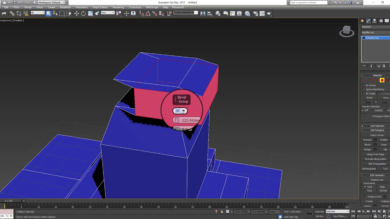 3ds max bevel command Designtech - YouTube