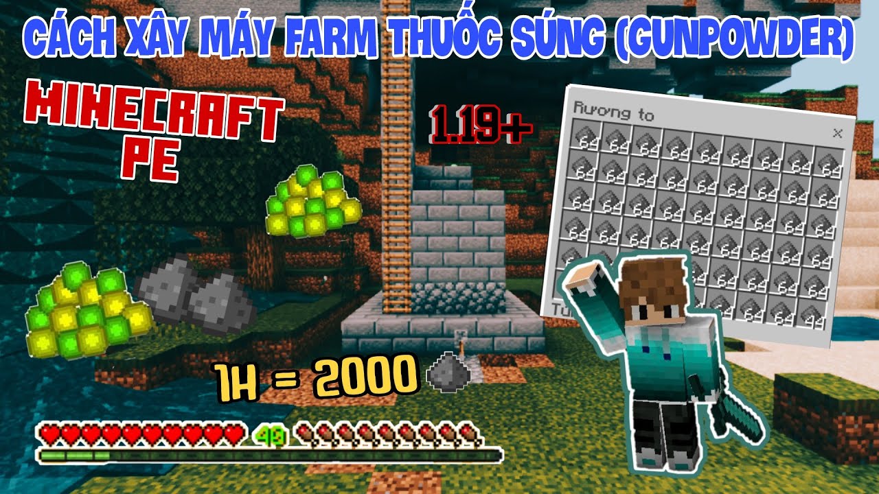 CÁCH XÂY MÁY FARM THUỐC SÚNG (GUNPOWDER) CÓ HỆ THỐNG LỌC ĐỒ | MINECRAFT ...