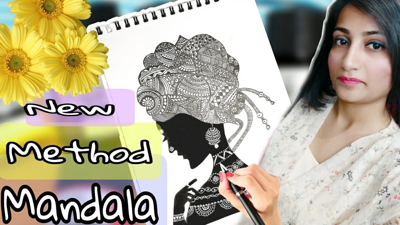 Mandala Art Turban Women | Mandala Art for beginners| Easy trick step ...