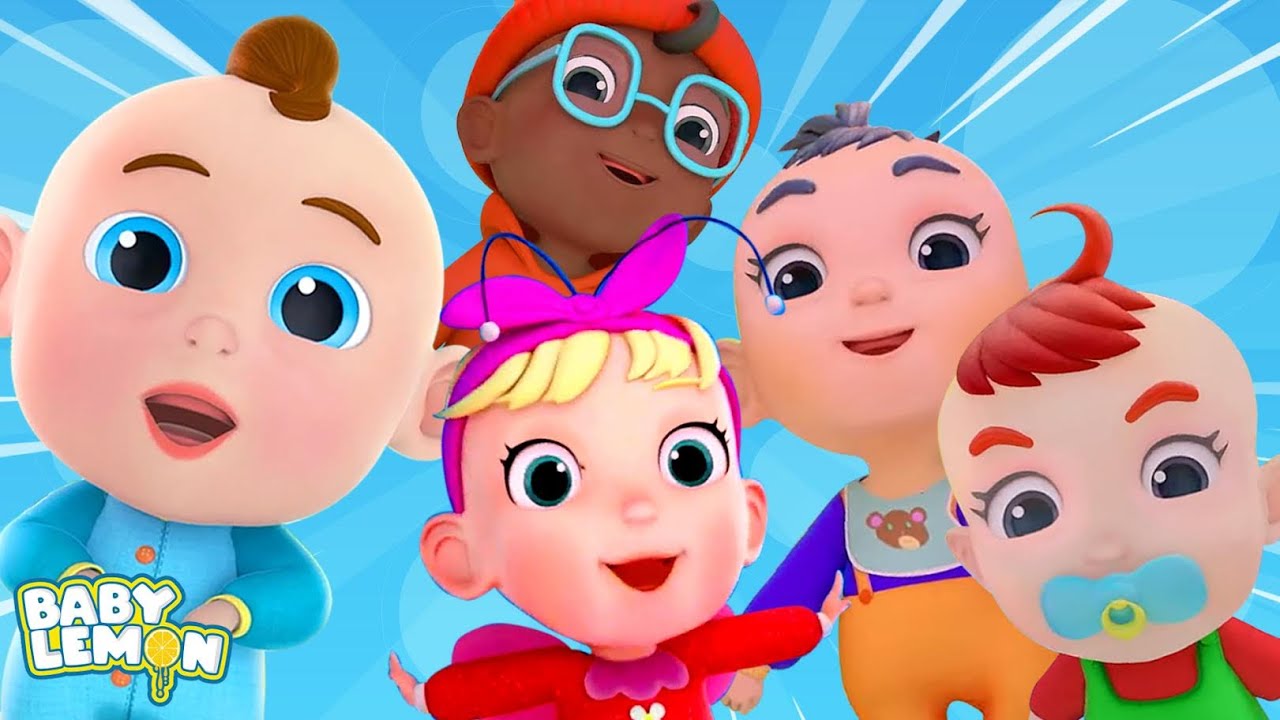 Five Little Babies Jumping On The Bed, Nursery Rhymes and Songs for ...