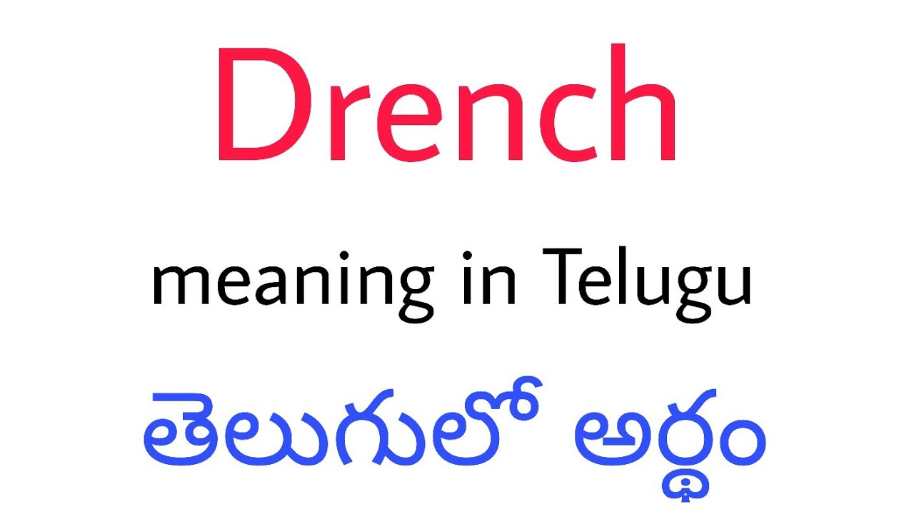 Drench meaning in Telugu || Drench తెలుగులో అర్థం || Drench telugu ...