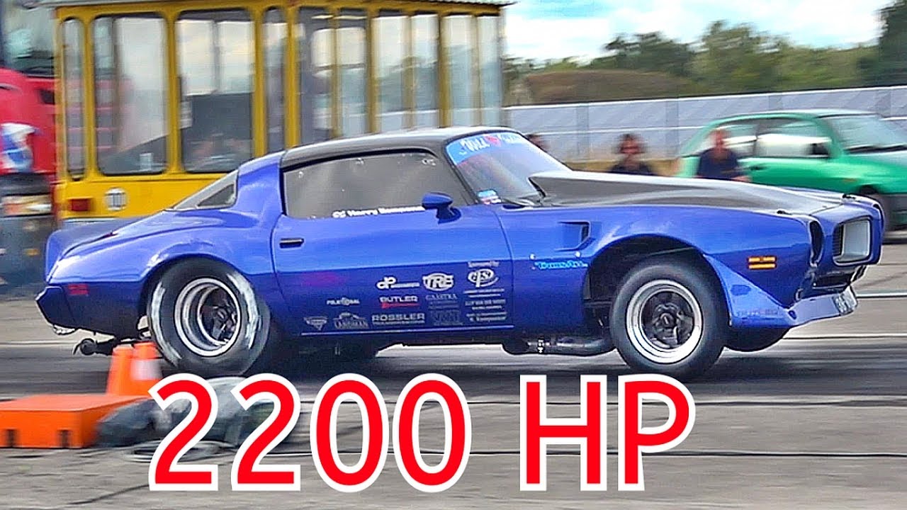 Pontiac Trans Am Firebird 2200HP V8 BURNOUT 1/4 Mile Drag Racing - YouTube