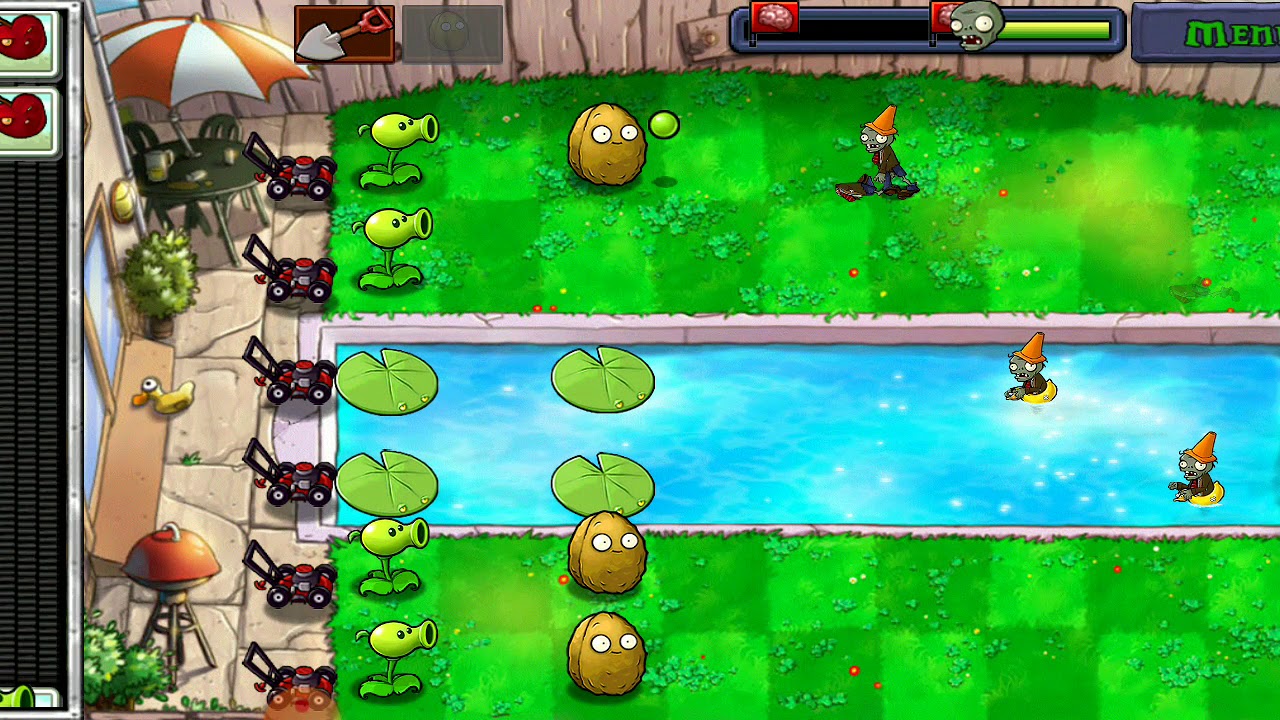 Plants vs zombies pool level_5 - YouTube