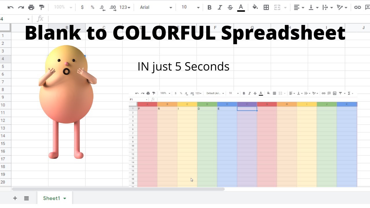 Blank to COLORFUL Spreadsheet || In 5 seconds || Google Pride month ...