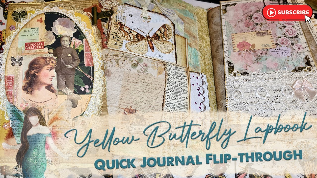 Yellow Butterfly Lapbook, Handmade Journal by #Junkwithsteph - YouTube