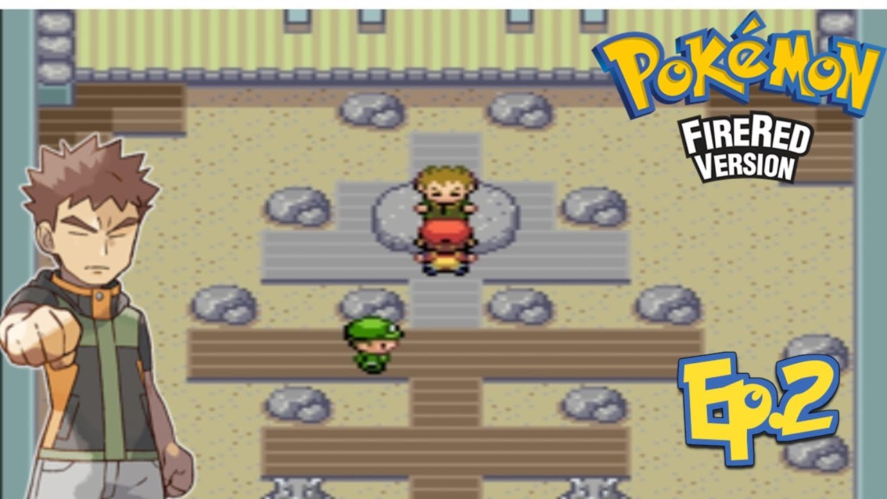Battling the gym leader Brock|Pokemon Fire Red Ep.2 - YouTube
