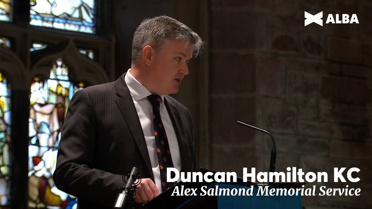 Alex Salmond Memorial - Duncan Hamilton Speech - YouTube