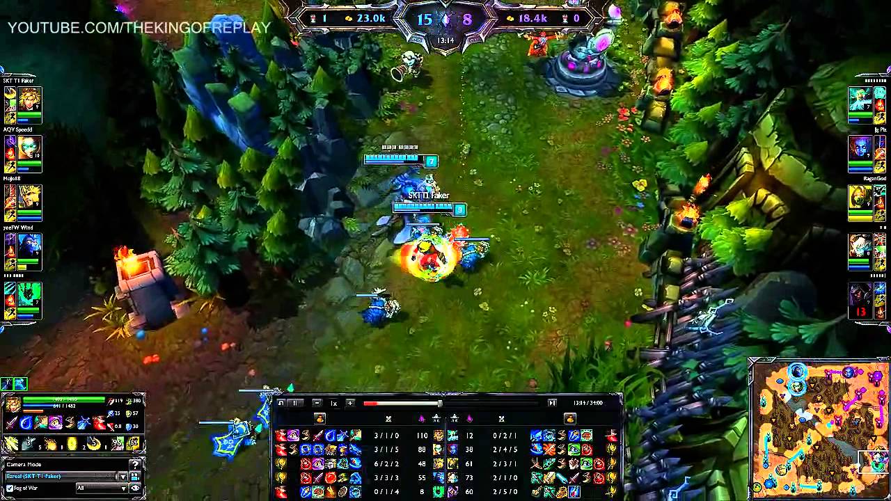 LOL Pro Play Faker Ezreal and Thresh BOT Guide Combo Tips and Tricks ...