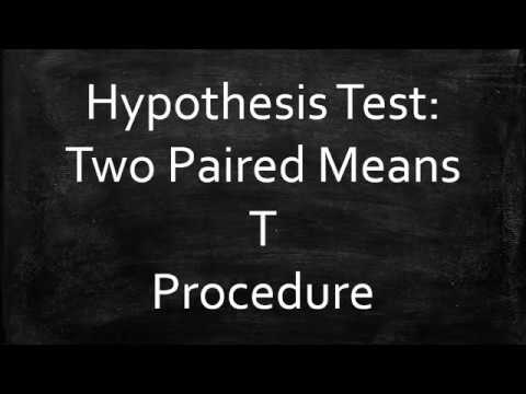 HT: The Two Paired Means T Procedure - YouTube