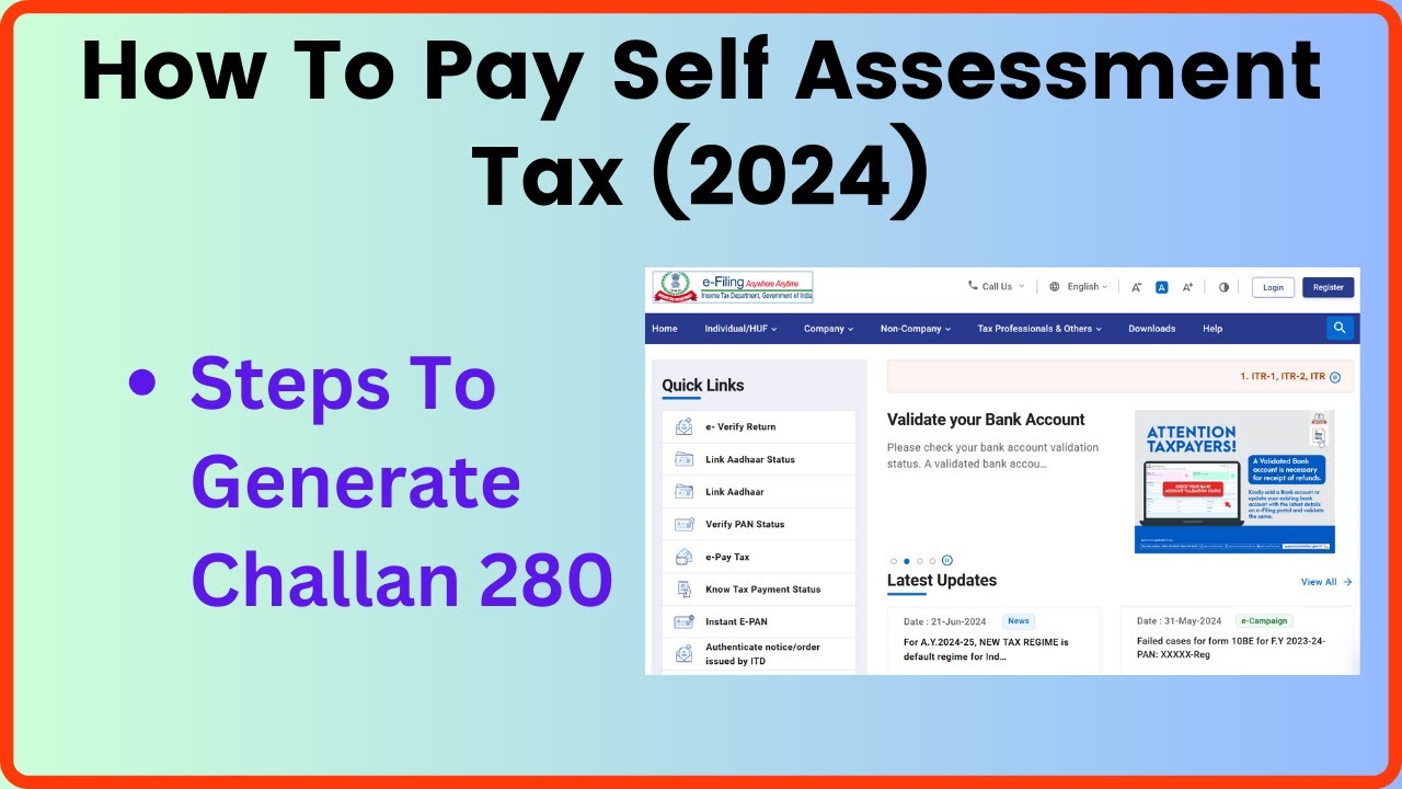 How To Pay Self Assessment Tax Online on New Income Tax Portal (2024 ...