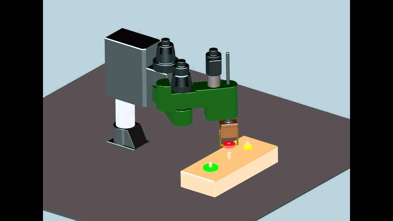 Creo Elements Animation eines SCARA-Roboters - YouTube