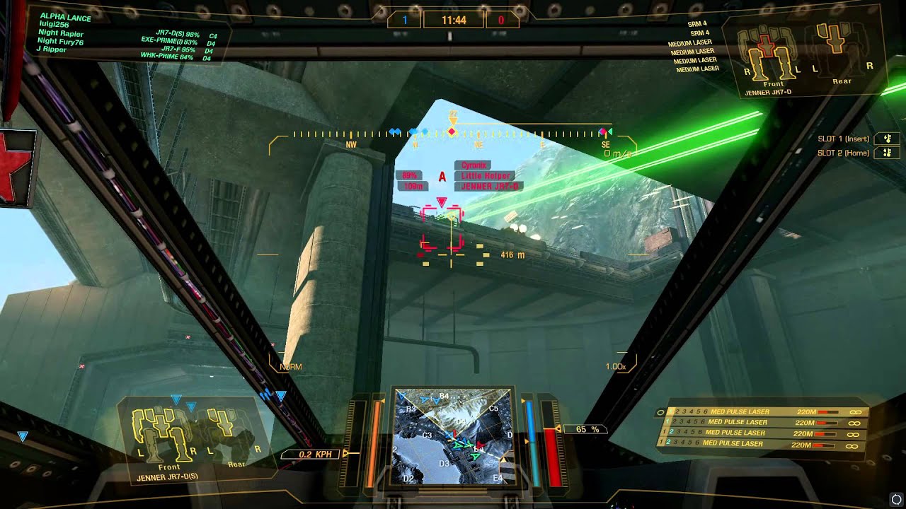 Mechwarrior Online MWO Jenner 4 MPL build. 2 kills 771 damage - YouTube