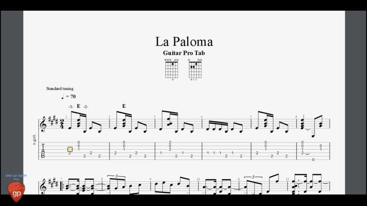 La Paloma - Guitar Pro Tab - YouTube