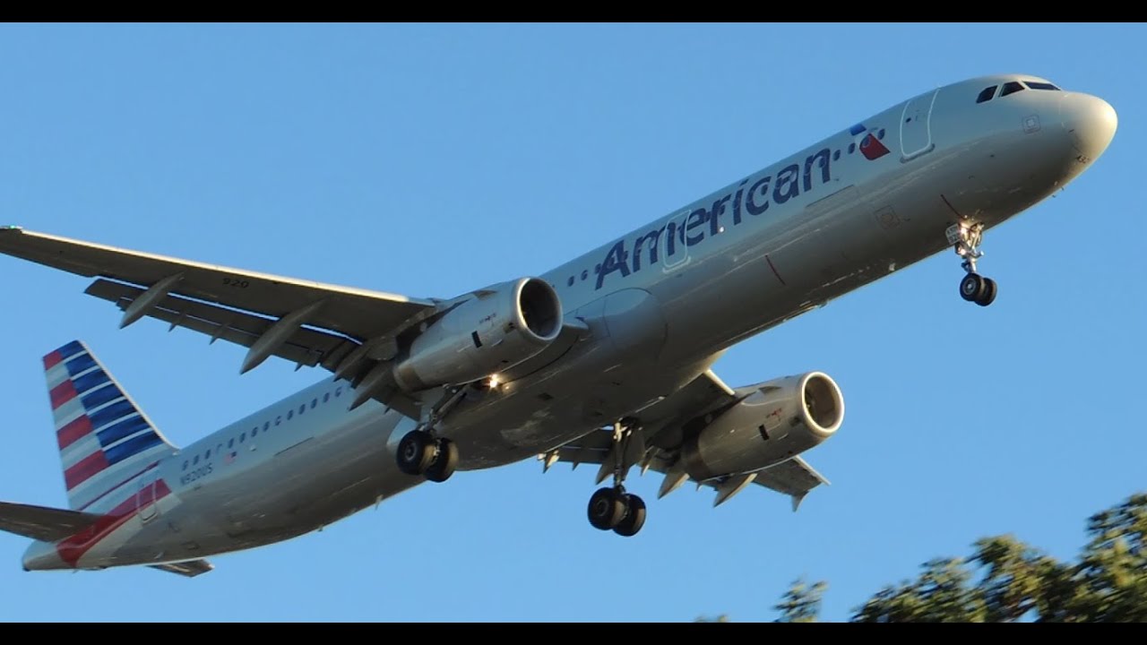 American Airlines Airbus A321-231 [N920US] landing in LAX - YouTube
