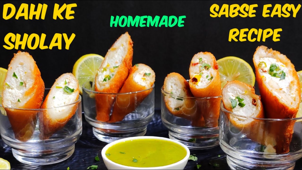 Dahi Ke Sholay / Bread Curd Roll|Homemade दही के शोले|Famous in Delhi ...