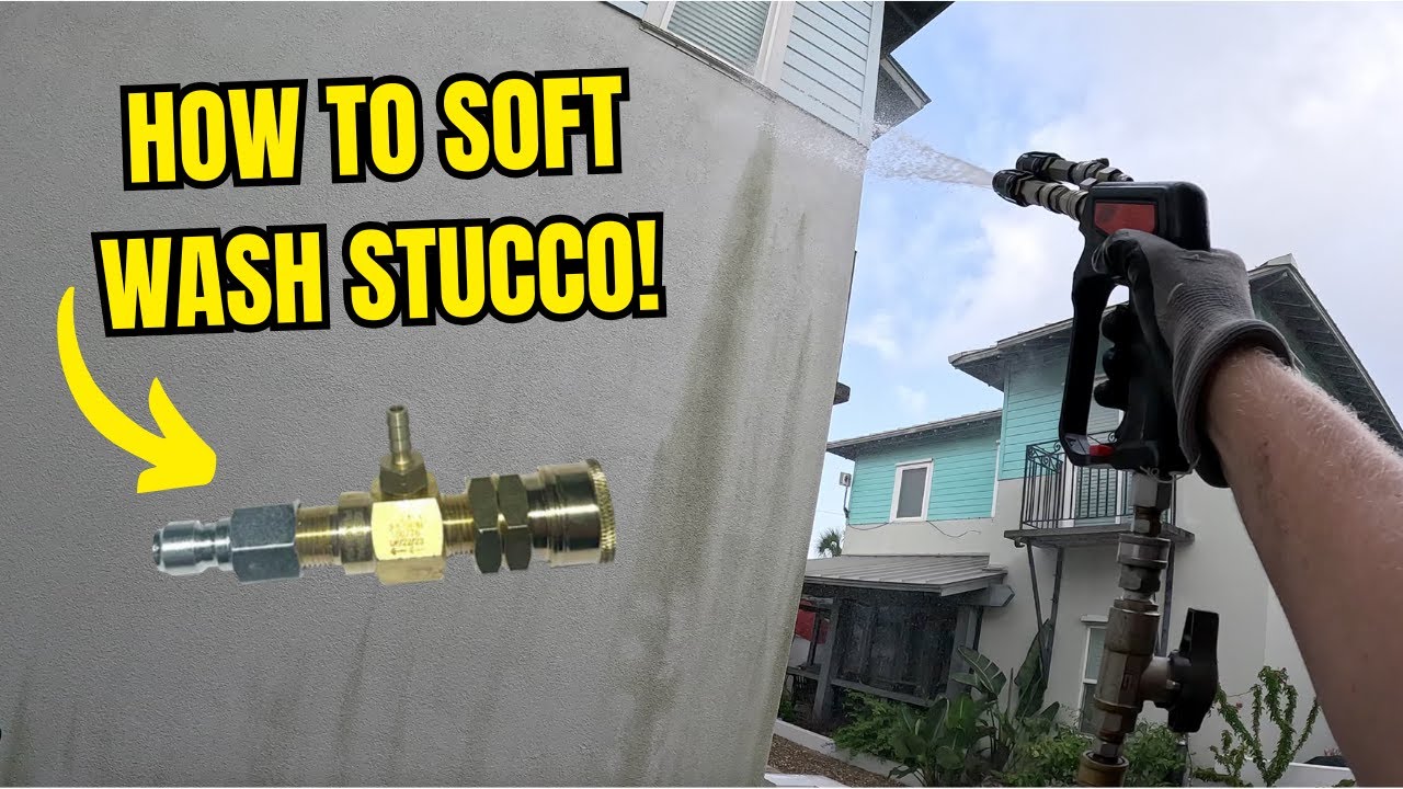 How to Soft Wash a DIRTY Stucco House! - YouTube