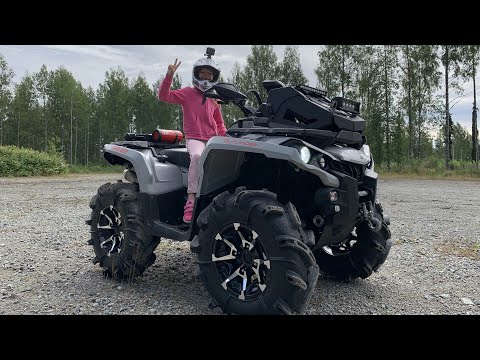 8 Year Old Girl First Ride 1000cc ATV | Can-am Outlander