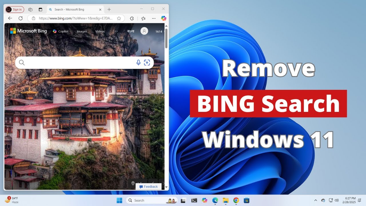 How to Remove BING Search from Windows 11 & Edge (in 2024) - YouTube