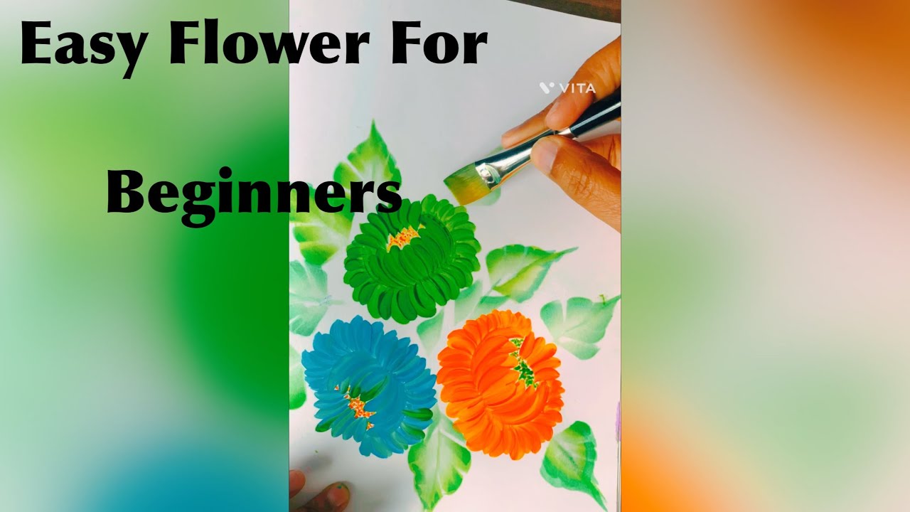 Easy Flower Step By Step For Beginners|Spring Flower|Acrylic Painting ...
