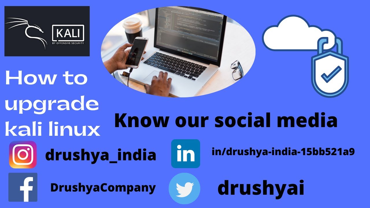 Know our social media || how to upgrade system Kali linux || termius software upgrade||Drushya ...