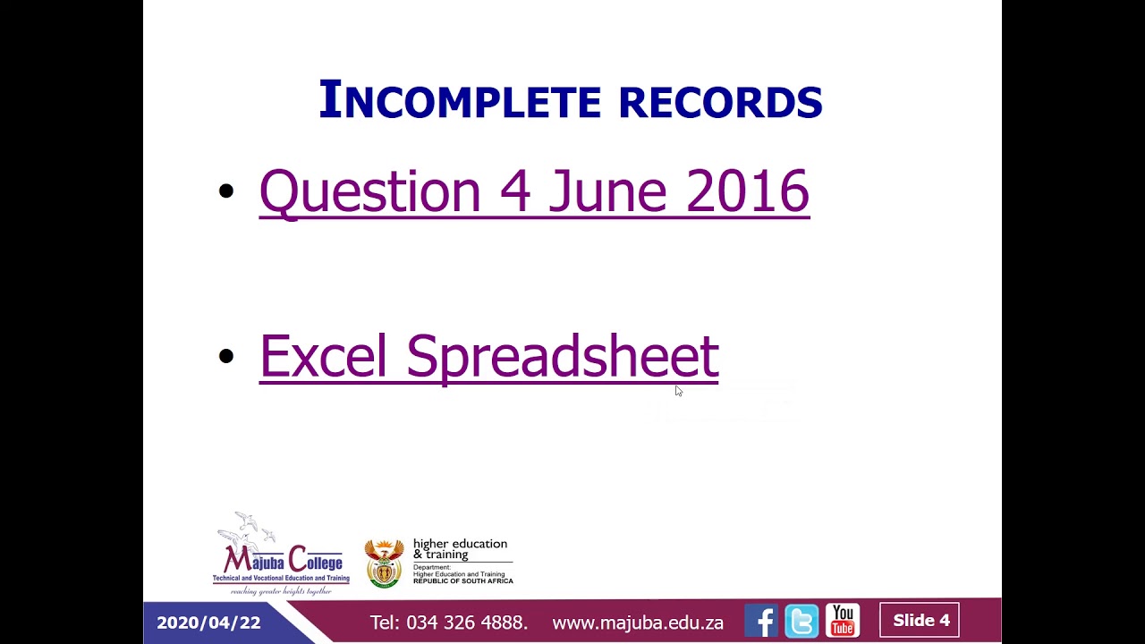 Financial Accounting N5 (Incomplete Records - Equity Notes - Question 4 ...