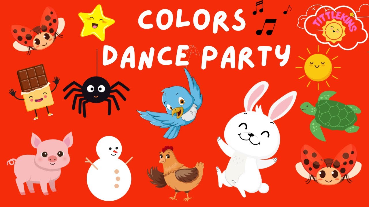 Let’s Learn Colors Dance Party Video 🍭🍭🎈🎉🎉 - YouTube